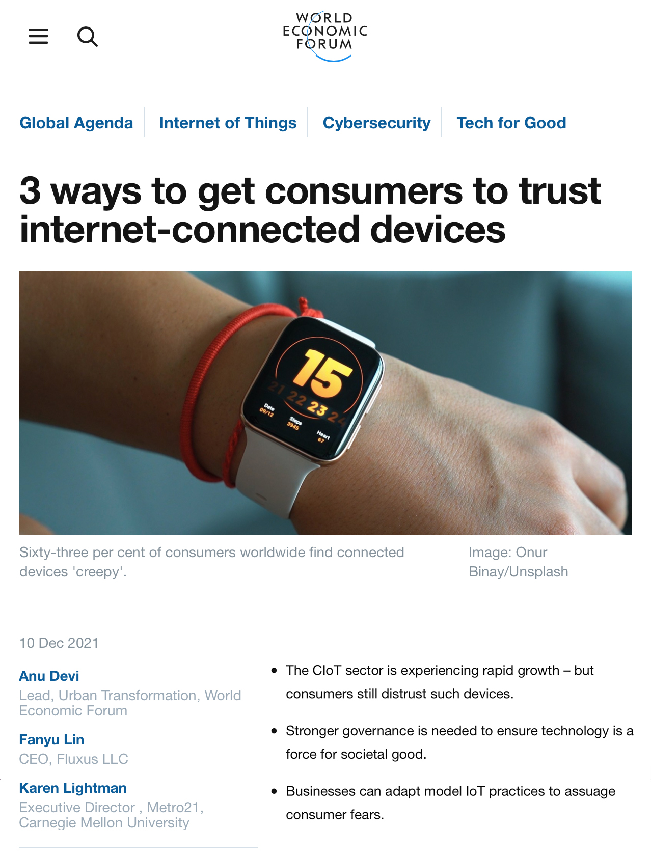 World Economic Forum Global Agenda: 3 ways to get consumers to trust ...